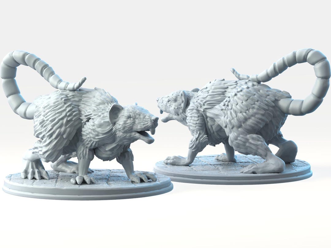 Giant Rat V3 Beastiary V2 DND Monster Miniature Model RPG Table Top ...