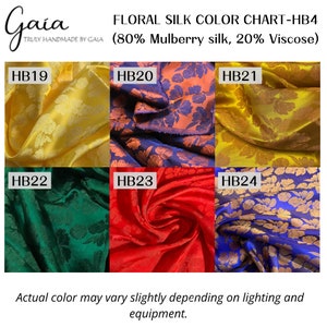 MULBERRY SILK Fabric, Floral Silk Fabric, Handmade Silk, Floral Fabric ...
