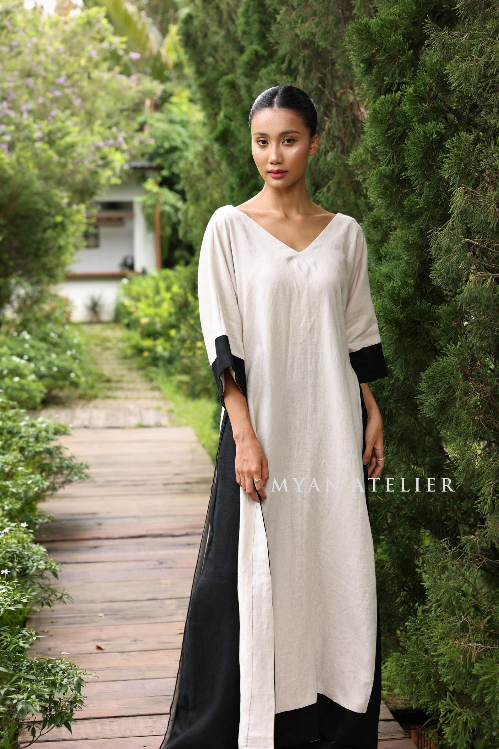 Modern Vietnamese Dress, Linen Ao Dai for Women, Vietnamese Tunic ...