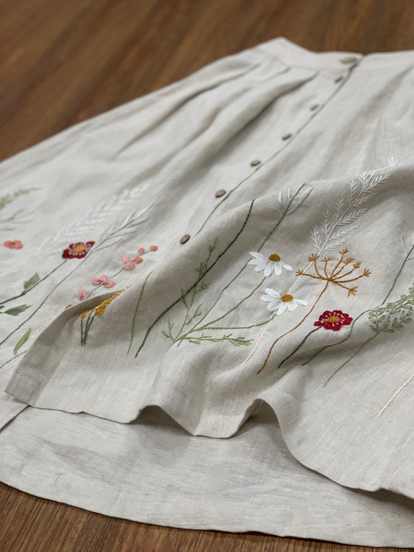 Linen Vest and Skirt Set SOPHIA, Linen Two Piece Set, Embroidered Linen ...