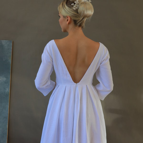 Linen Wedding Dress - Etsy