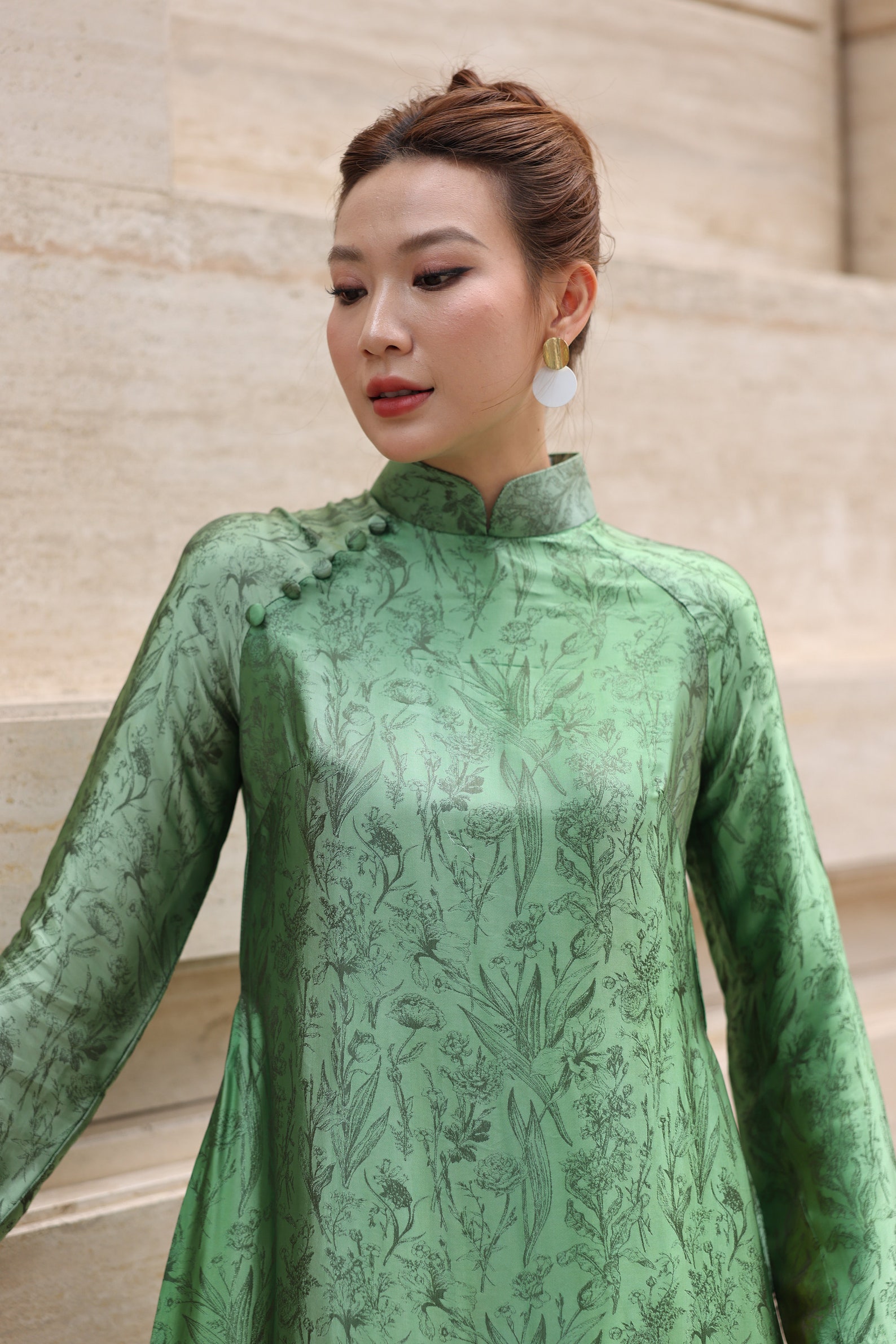 Silk Traditional Vietnamese Dress, Ao Dai Modern, Ao Dai Women With ...
