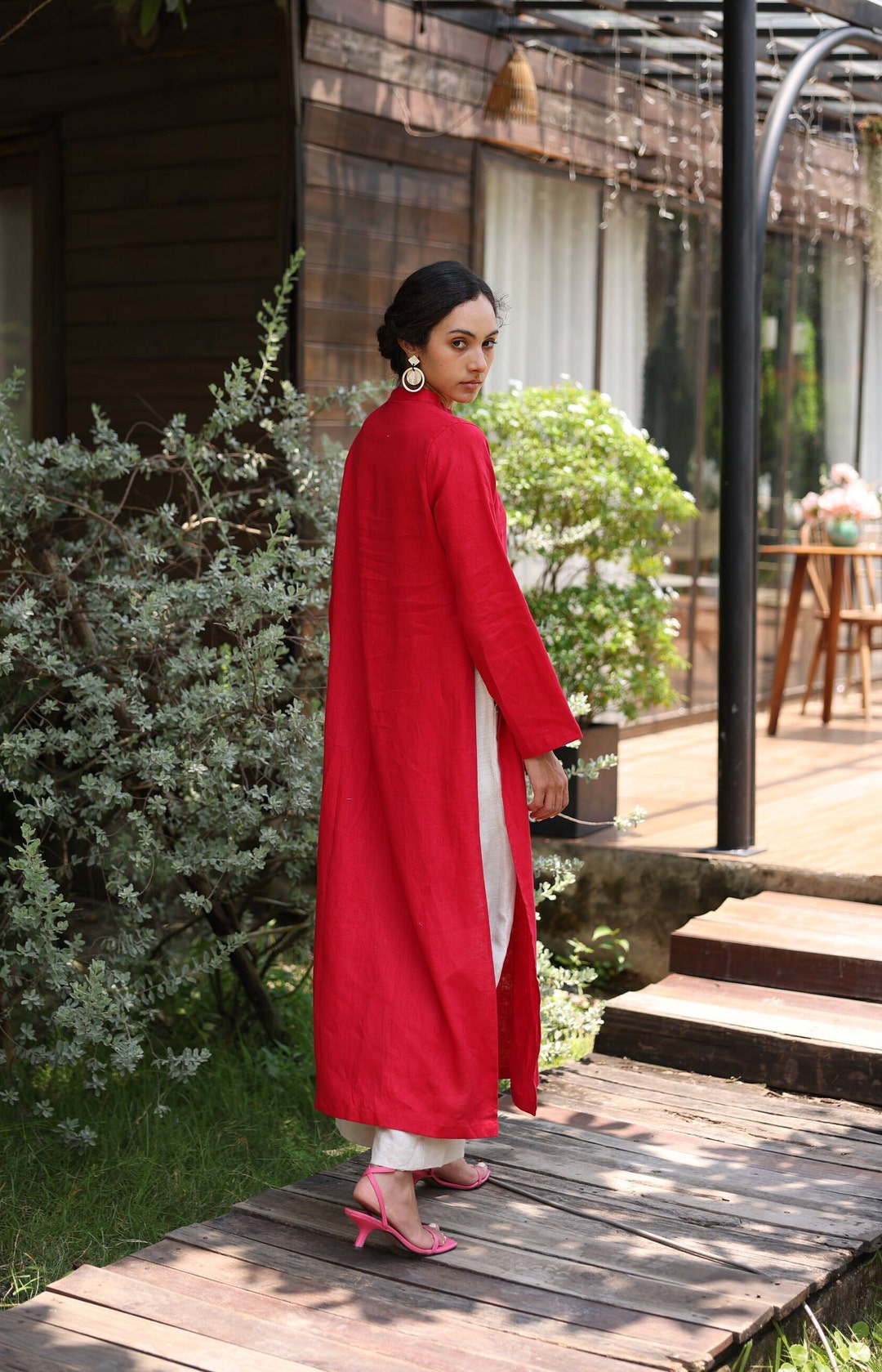 V Neck Linen Tunic CATHLEEN, Long Tunic for Women, Tunic Top for Women ...