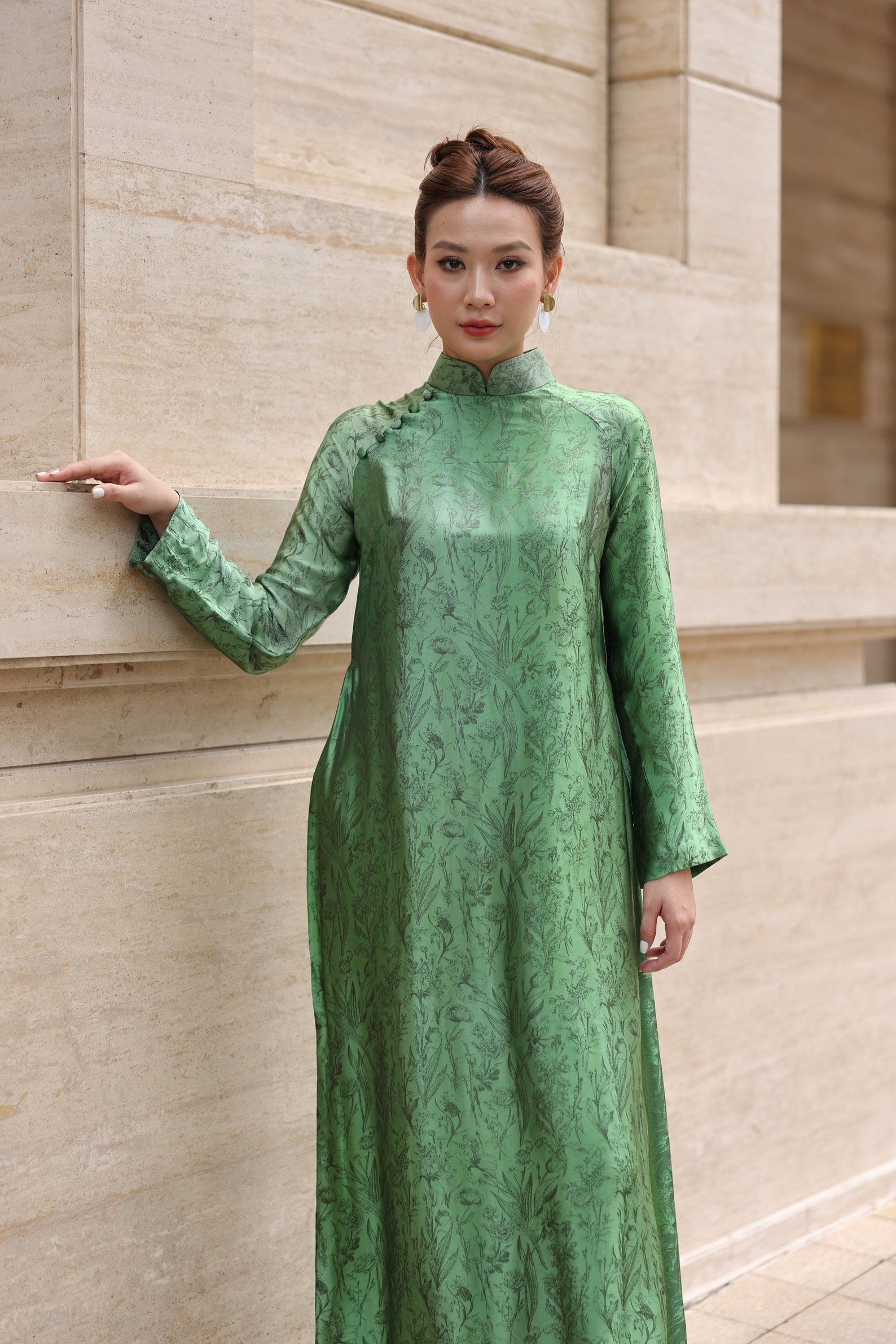 Silk Traditional Vietnamese Dress, Ao Dai Modern, Ao Dai Women With ...