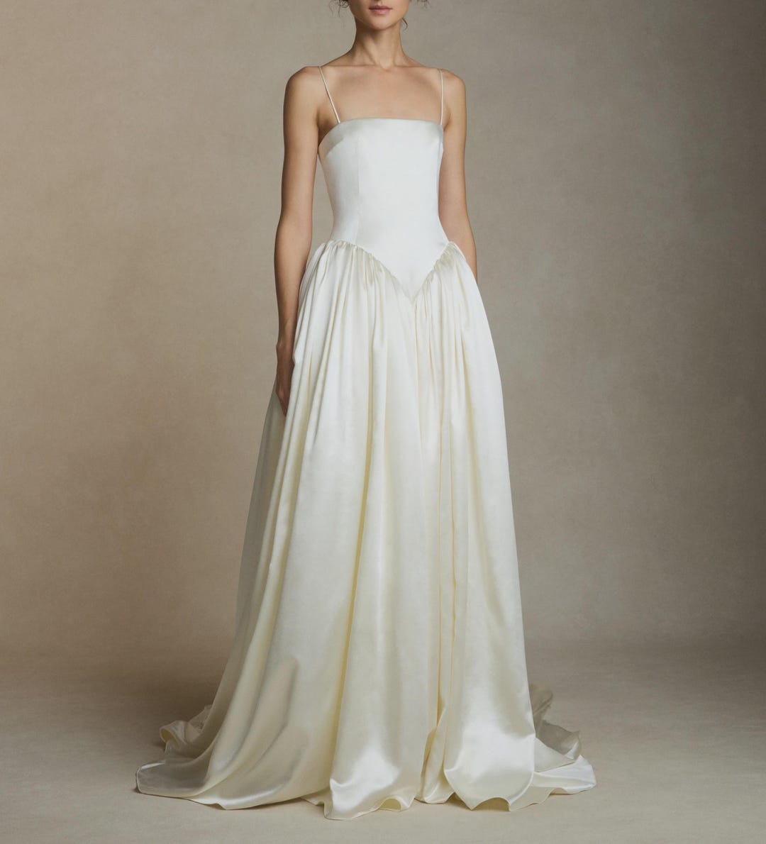 Custom Silk Wedding Dress Minimalist ELISE – Basque Waist Corset Bridal ...