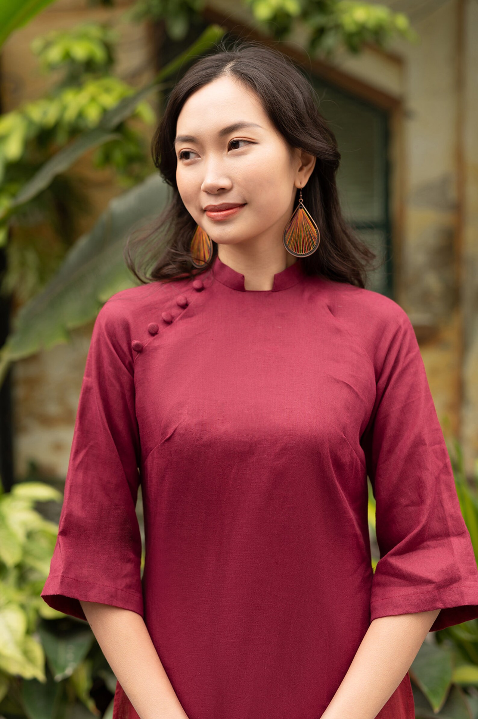 Linen Ao Dai Women, Linen Modern Ao Dai, Solid Color Ao Dai, Vietnamese ...