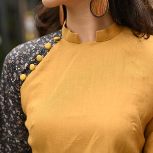 Yellow Linen Ao Dai for Women, Ao Dai Linen, Springluc Ao Dai Linen, Ao ...