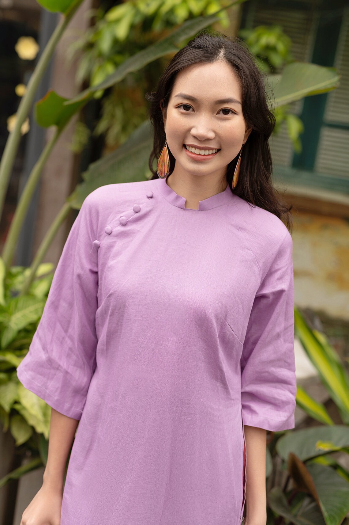 Linen Ao Dai Women, Linen Modern Ao Dai, Solid Color Ao Dai, Vietnamese ...