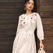 Floral Embroidered Dress NYLA, Hand Embroidered Linen Dress, Linen Midi ...