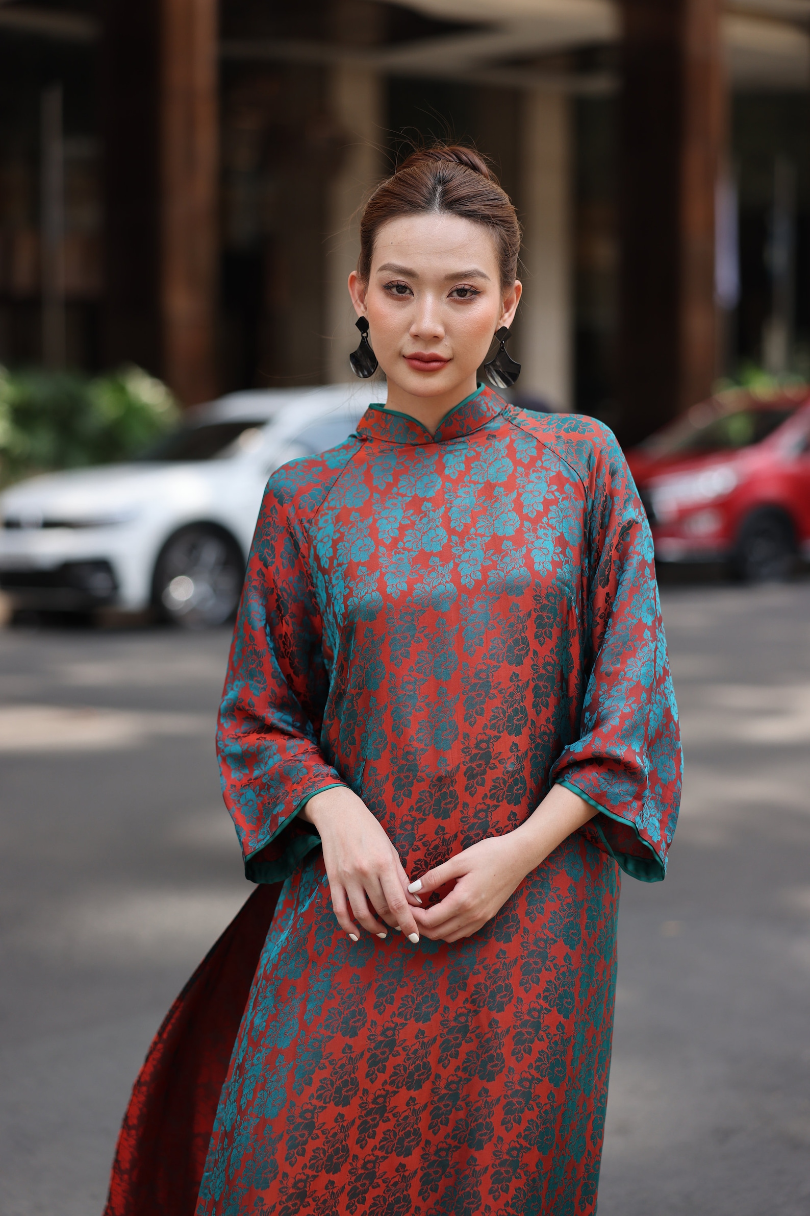 Silk Vietnamese Long Dress, Ao Dai Women With Pants, Vietnam Dress ...