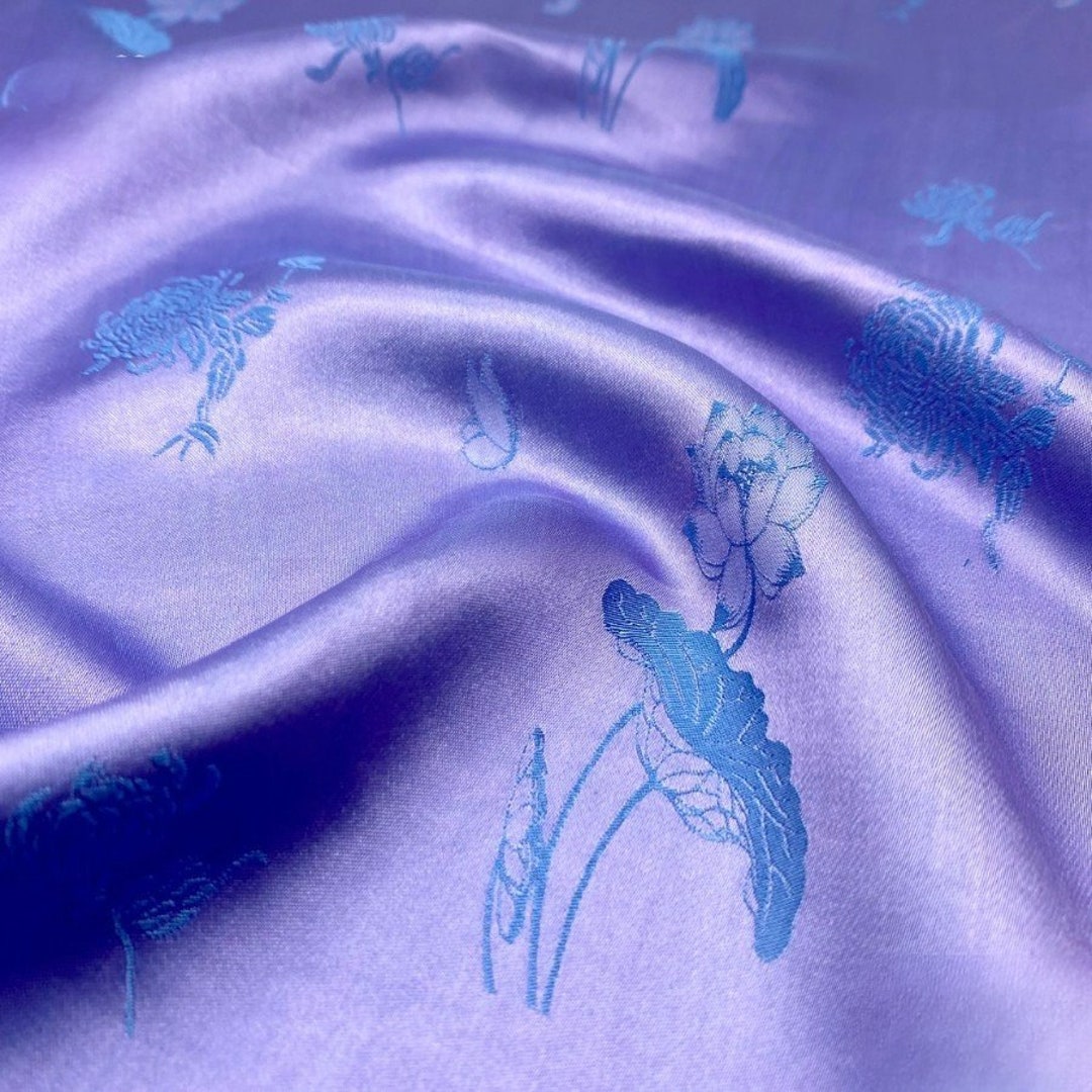 Lotus Silk Fabric, Floral Silk Fabric, Mulberry Silk Fabric, Handmade ...