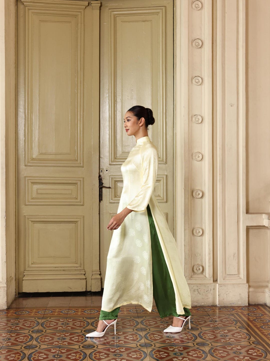 Vietnamese Long Dress, Traditional Vietnamese Dress, Silk Ao Dai With ...