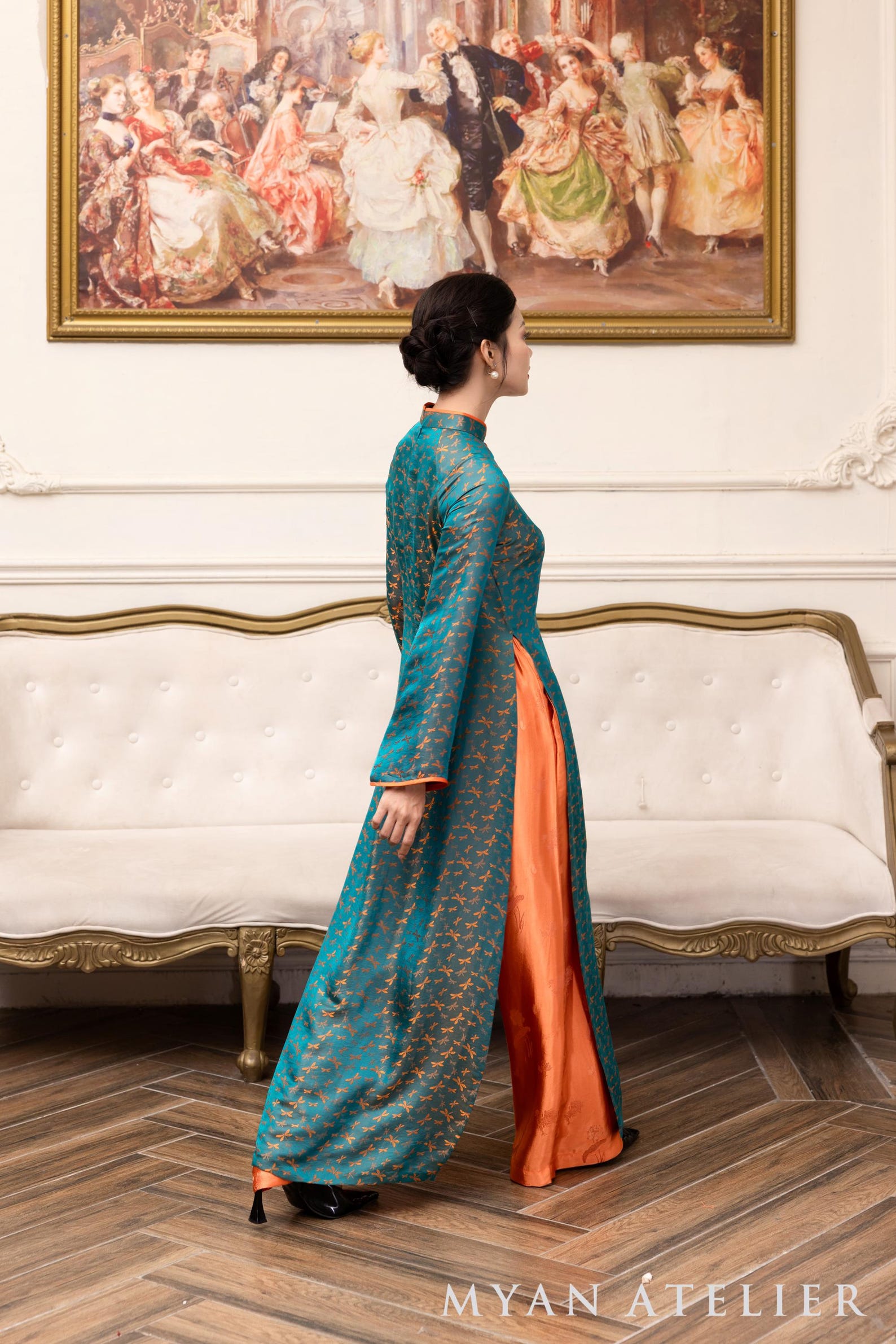 Traditional Dress of Vietnamese, Front Slit Dress, Silk Ao Dai for ...