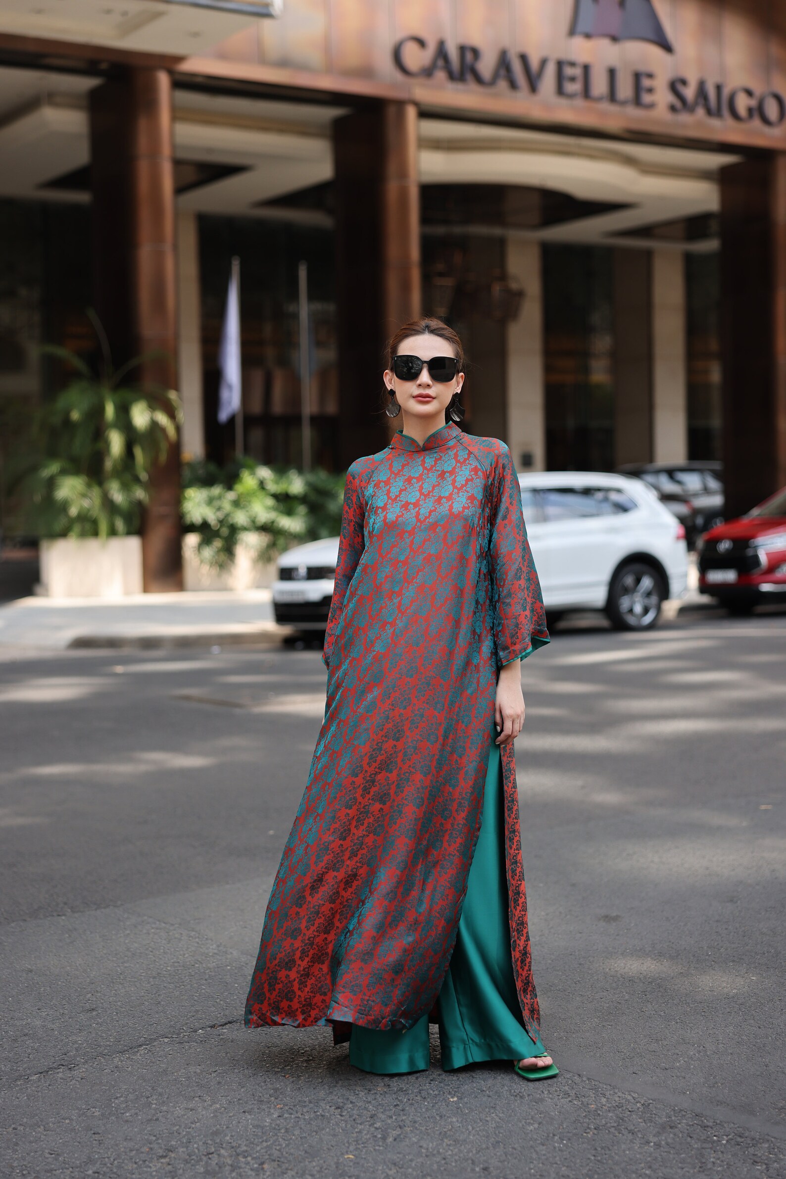 Silk Vietnamese Long Dress, Ao Dai Women With Pants, Vietnam Dress ...