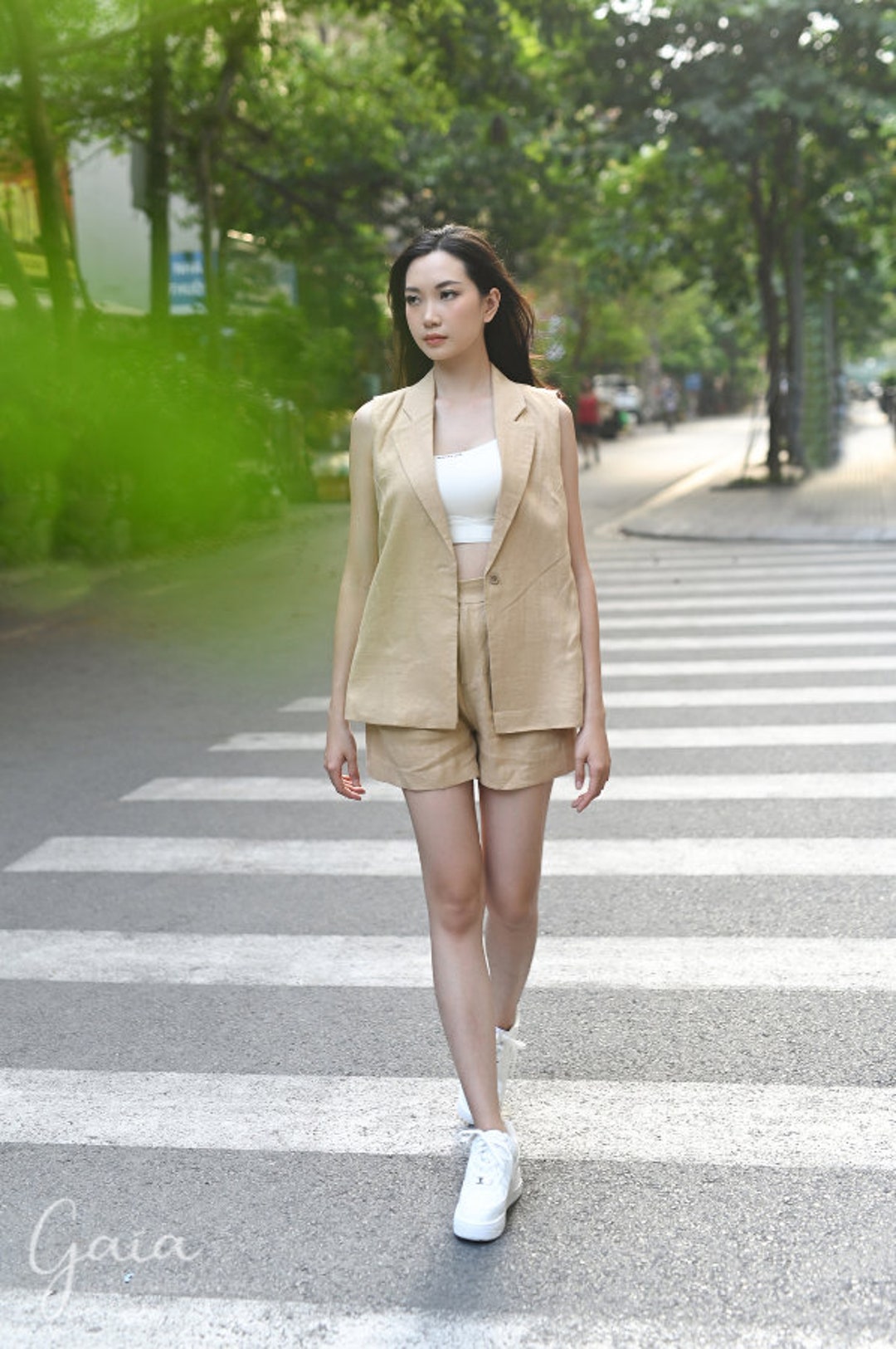 Linen Suit for Women MARLEY, Linen Two Piece Suit Set, Linen Shorts ...