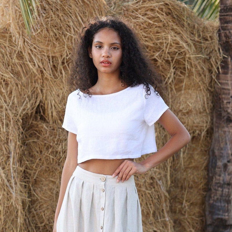 Linen Crop Top - Etsy