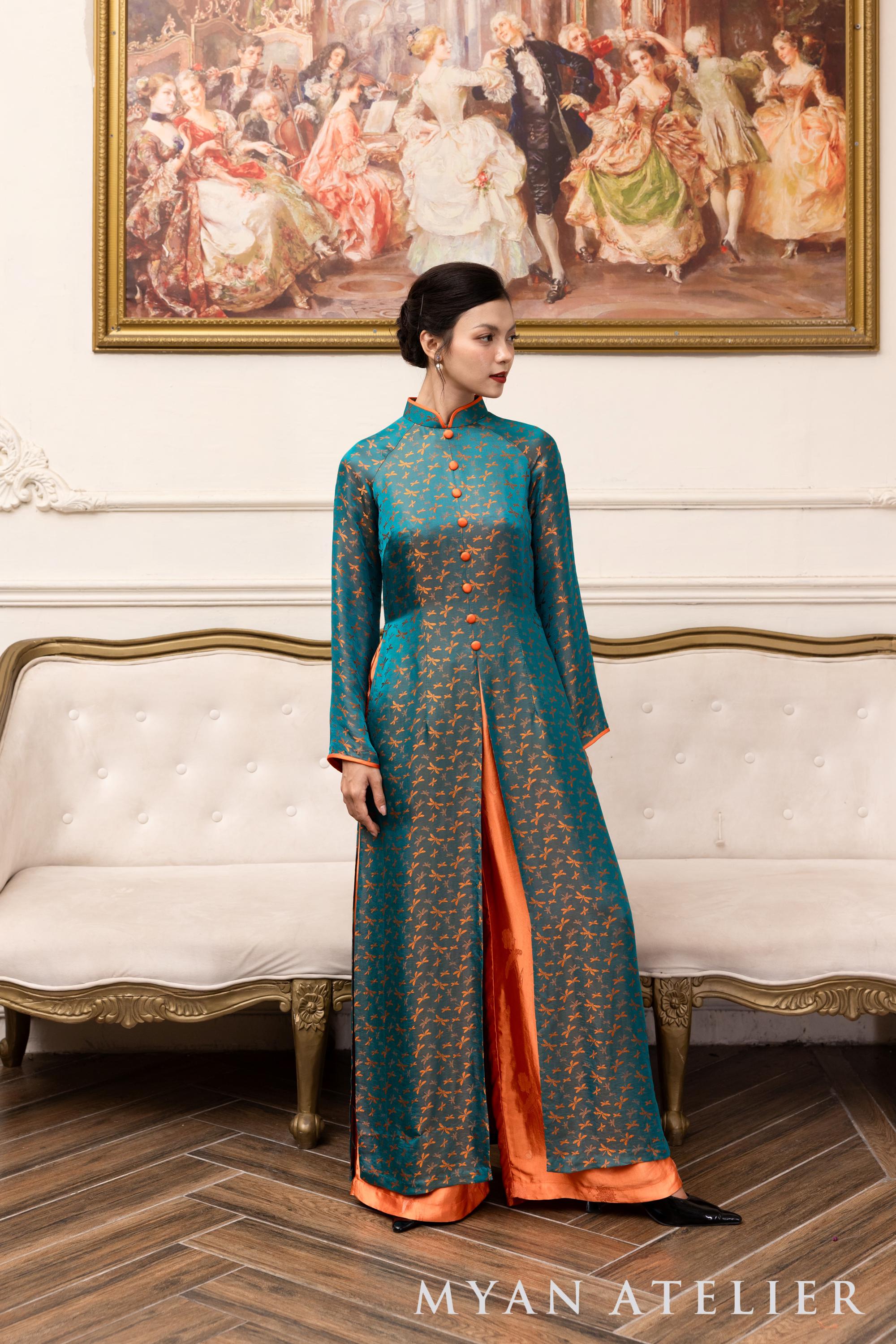 Traditional Dress of Vietnamese, Front Slit Dress, Silk Ao Dai for ...