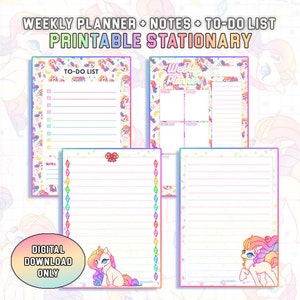 Unicorn Rainbow Notepad - Printable Digital Stationary Set / Print at ...