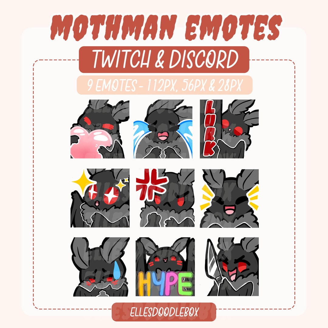Mothman Twitch Emote Pack | Cute Twitch Streamer Emotes | Discord ...
