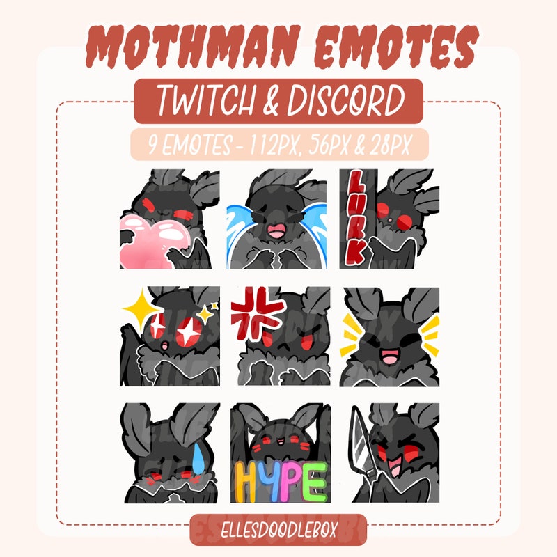 Mothman Emotes for Twitch - Etsy