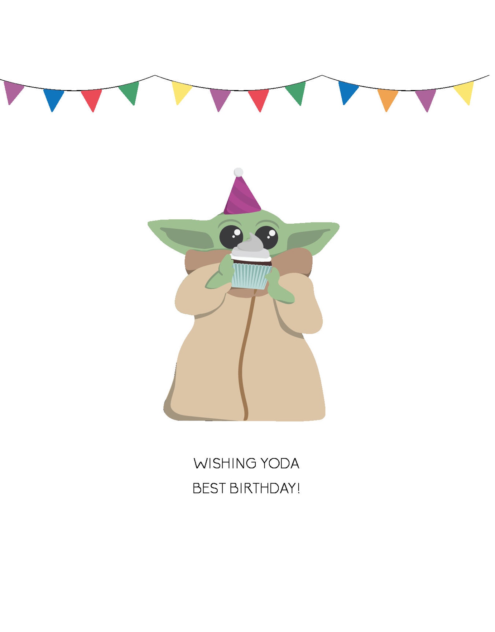 Baby Yoda Birthday Card | Grogu Greeting (digital Download) - Etsy