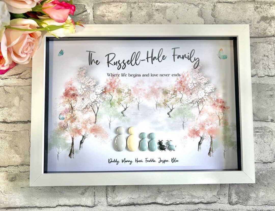 Personalised Family Pebble Picture Gift for Christmas for Her - Etsy
