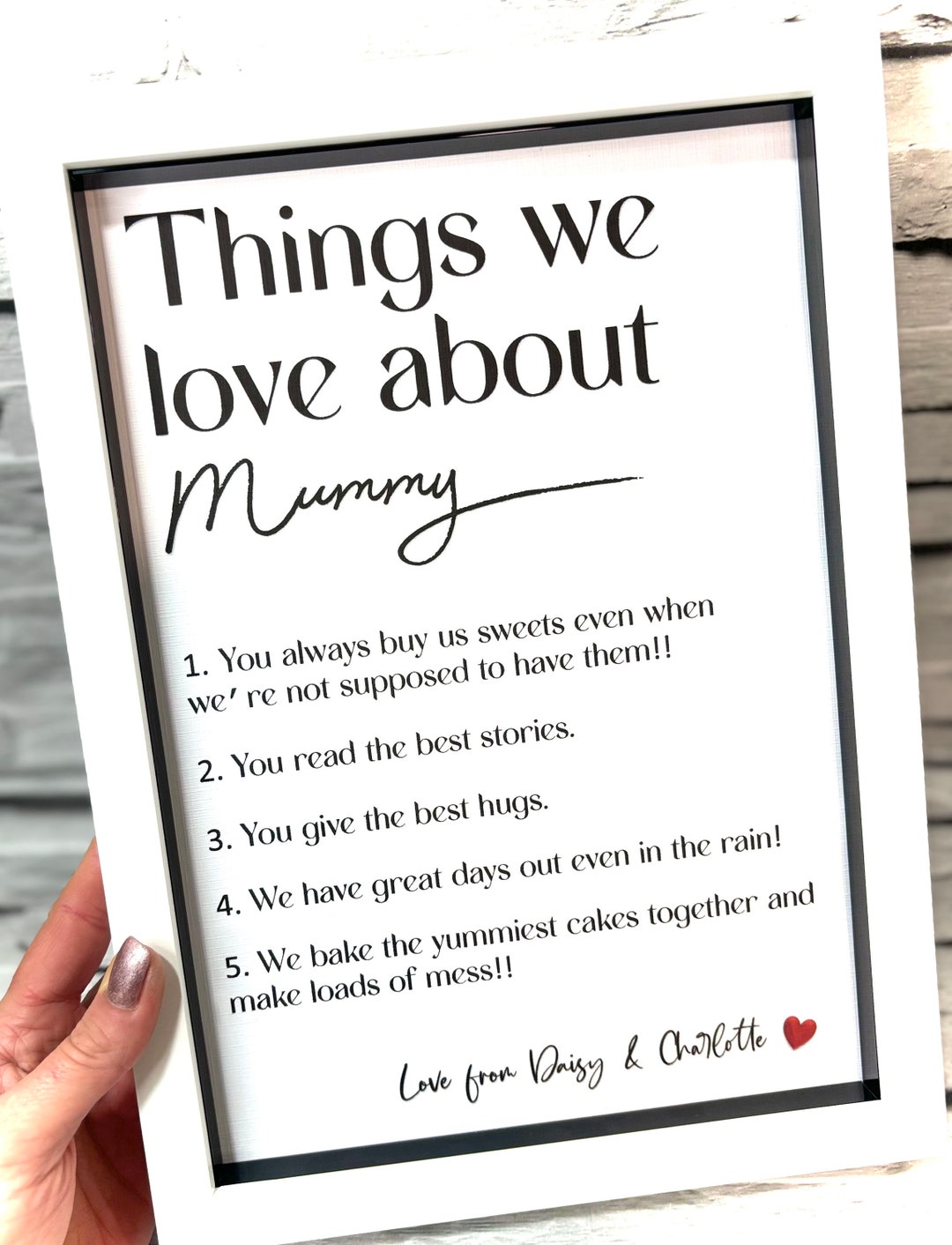 Personalized 'things We Love About Mummy' Print, Custom Mother's Day ...