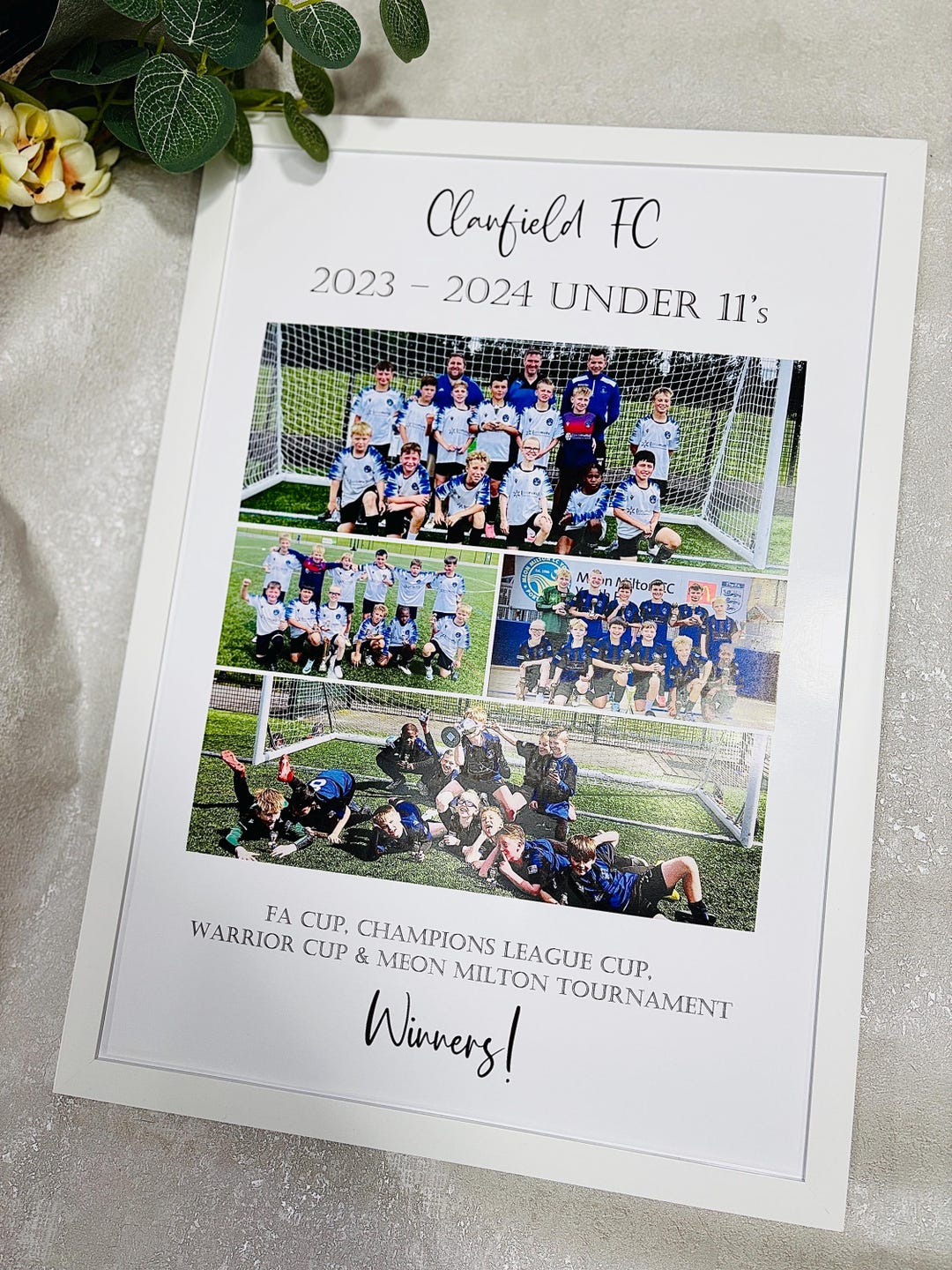 Personalised Football Team Print End of Season Gifts Tournament Winners ...