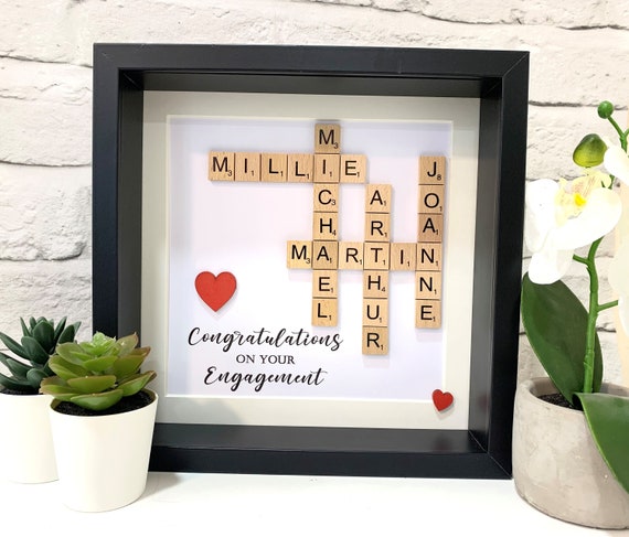 Scrabble Picture Box Frame Personalised Word Art Family - Etsy