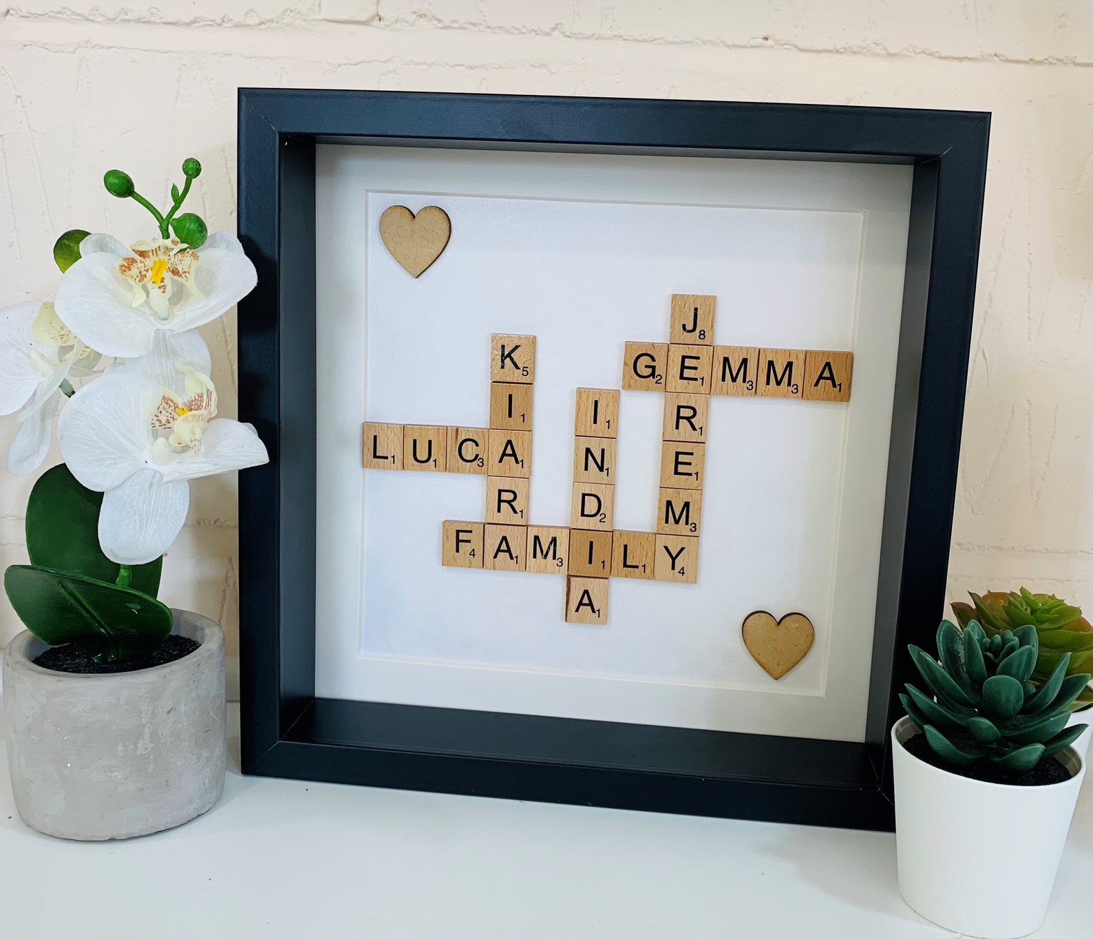 Scrabble Picture Box Frame Personalised Word Art Family - Etsy