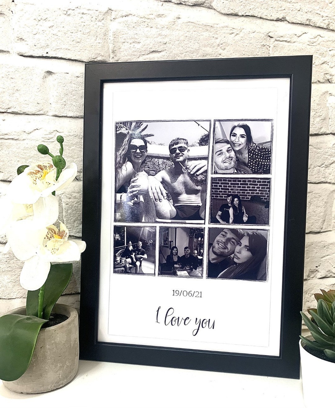 Couples Photo Frame Gift for Her, Wedding Wall Art, Boyfriend ...
