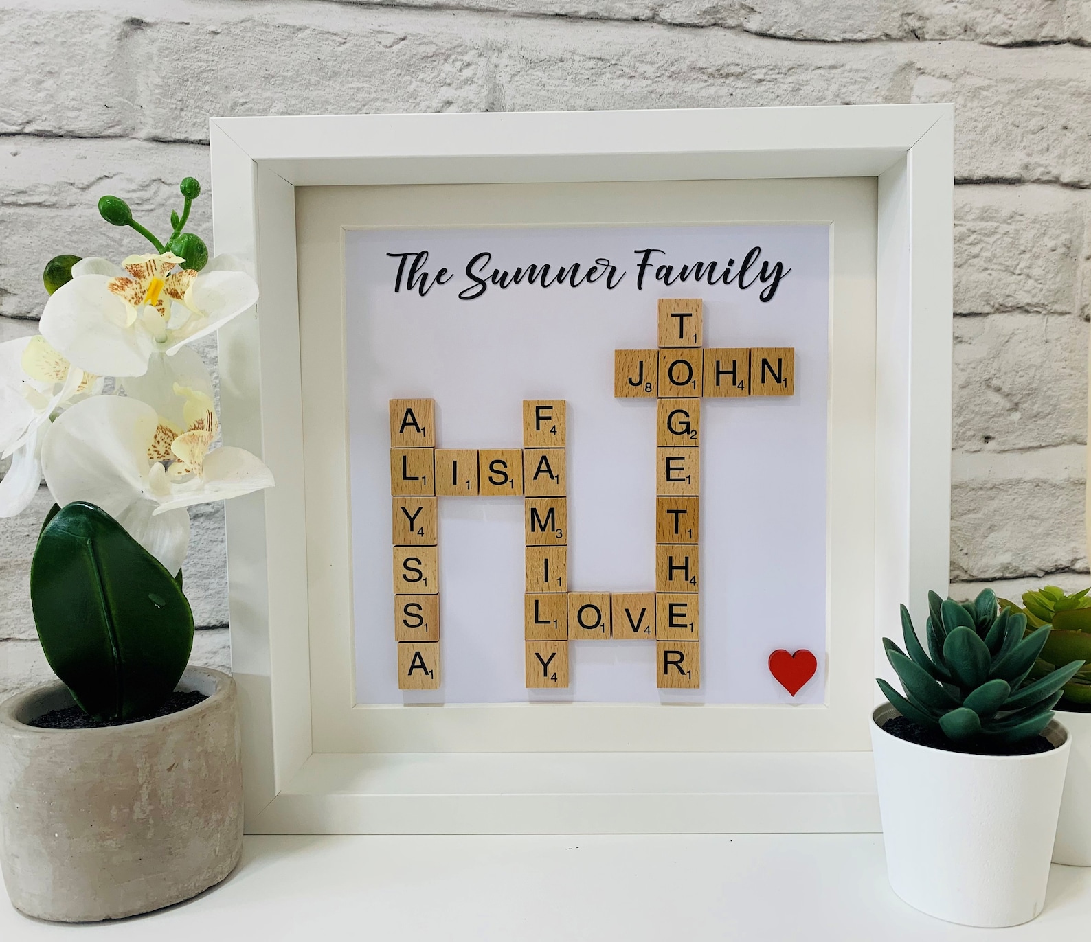 Scrabble Picture Box Frame Personalised Word Art Family - Etsy