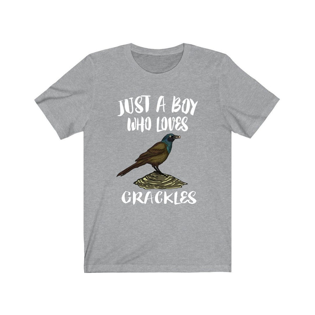 Just A Boy Who Loves Grackles Bird Shirt, Grackle Lover Shirt, Birding ...