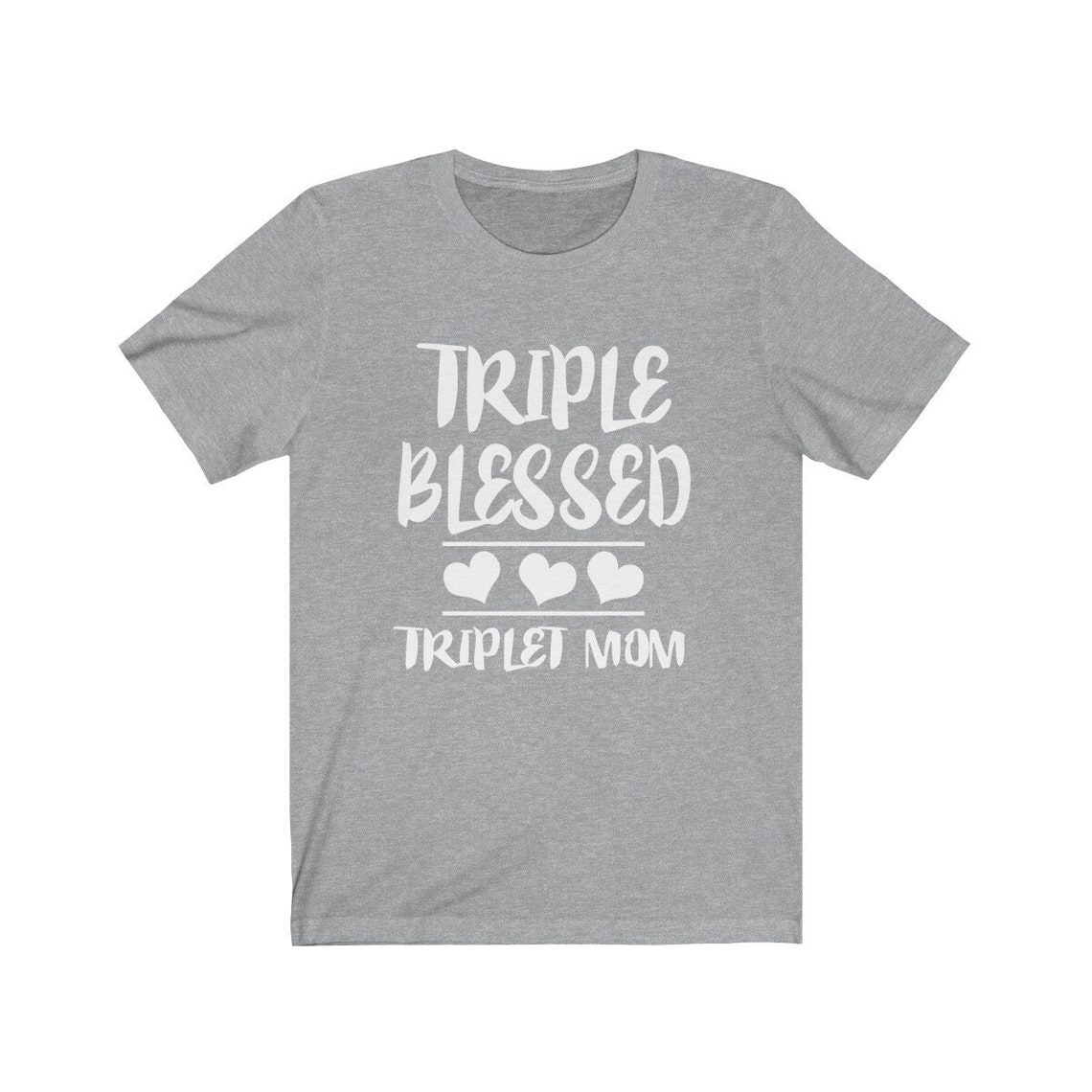 Triple Blessed Mom of Triplets Shirt, Mom of Triplets Gift, Triplets ...