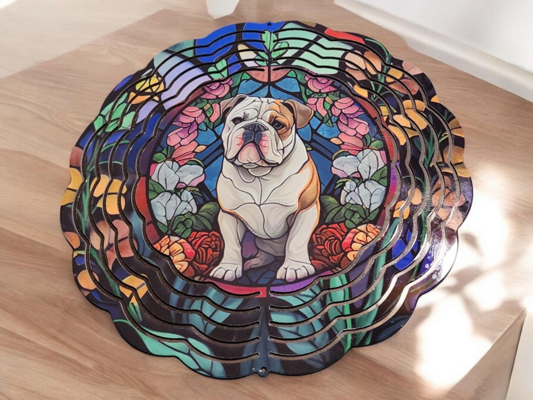 8 Inch Bull Dog Wind Spinner - Etsy