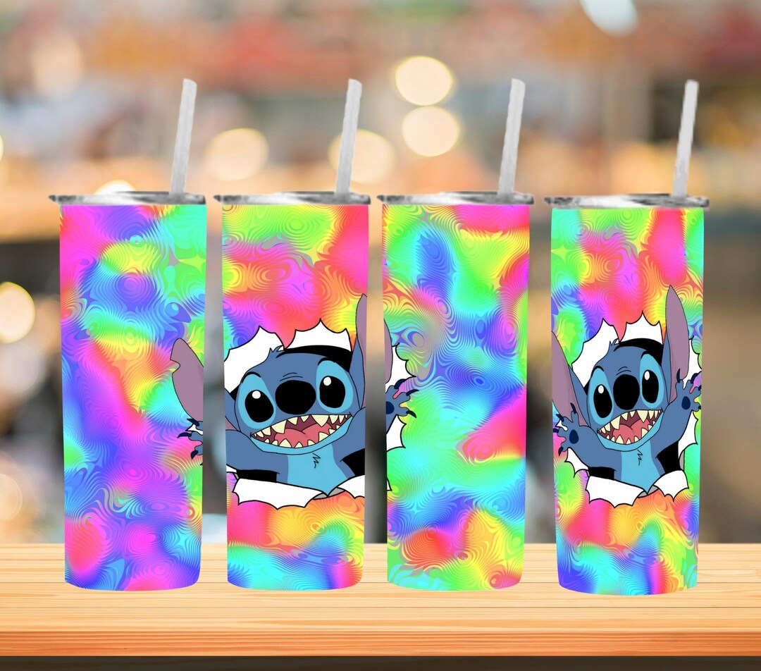 Popping Out Stitch PNG Designs 20 Oz Skinny Tumbler Wraps Sublimation ...