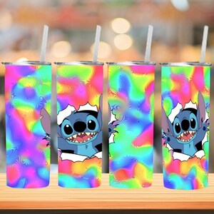 Popping Out Stitch PNG Designs 20 Oz Skinny Tumbler Wraps - Etsy