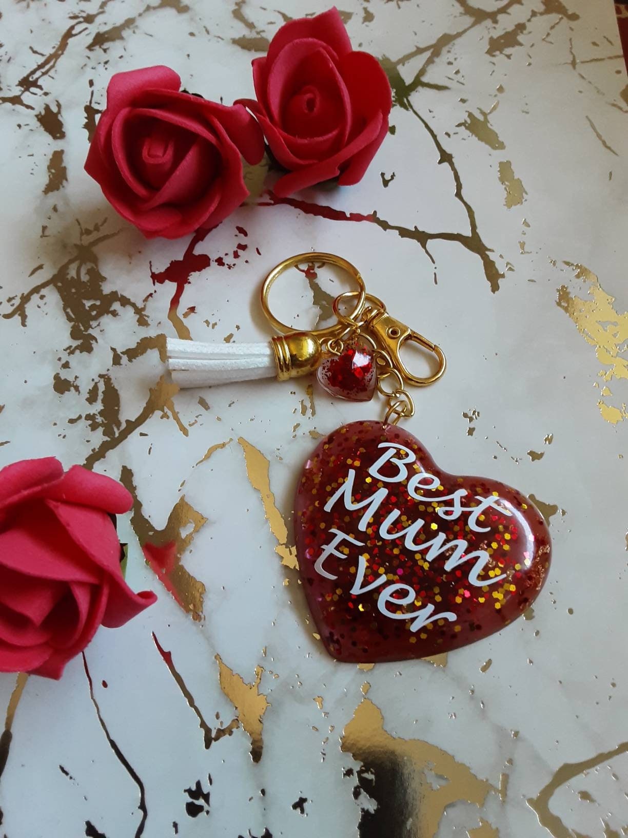 Personalised Resin Keychain/heart Custom Keychain/resin Glitter Keyring ...