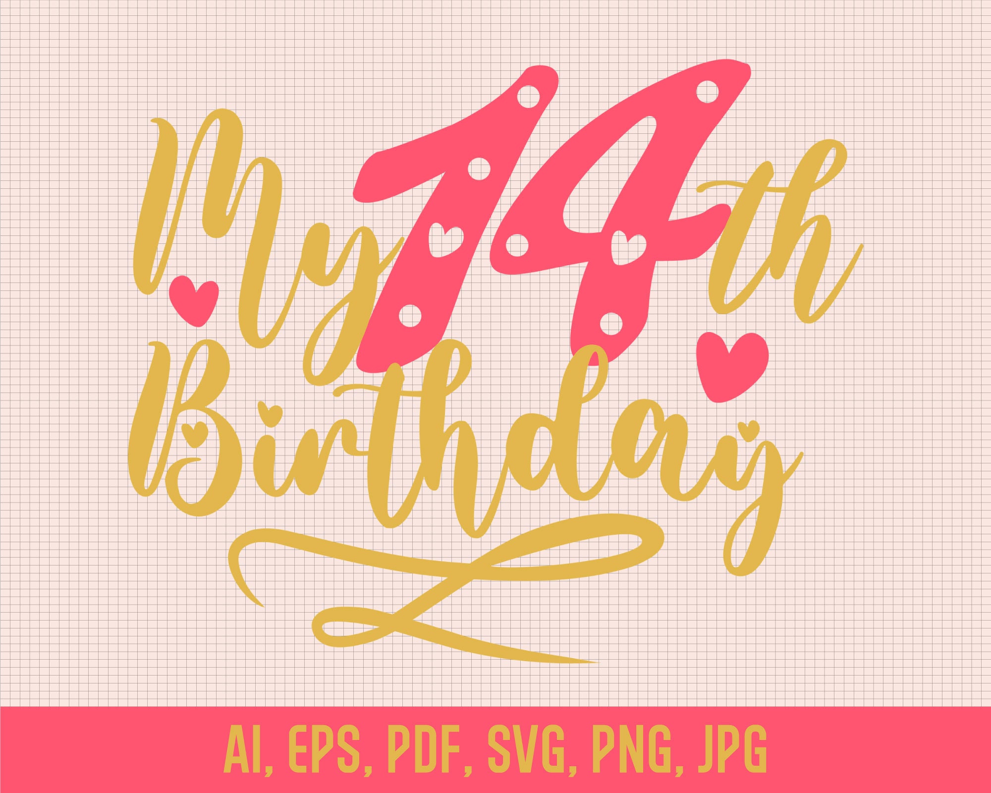 14 years old Fourteen It's My Fourteenth Birthday Svg Cutting files for ...