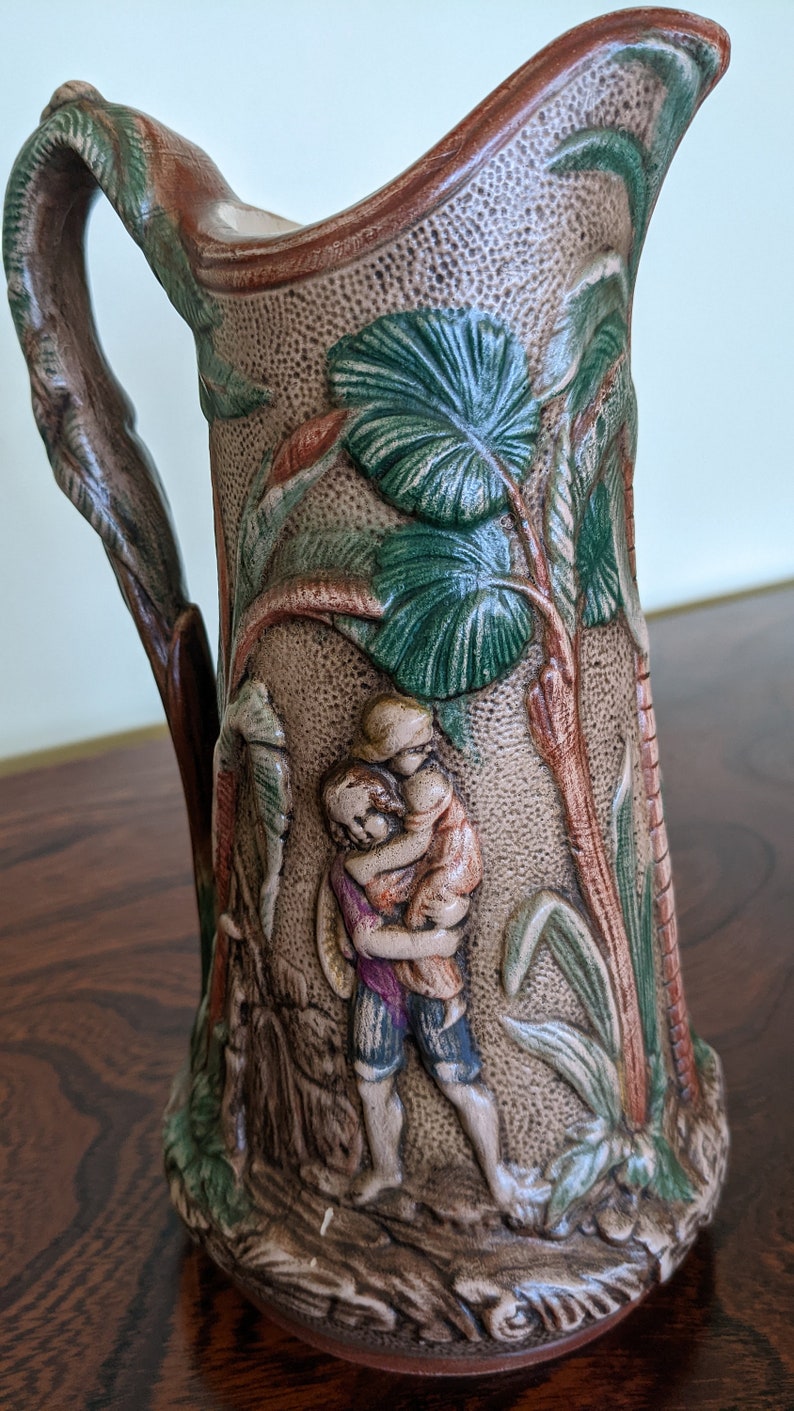 19th Century Parian Pitcher Paul and Virginia Motif - Etsy