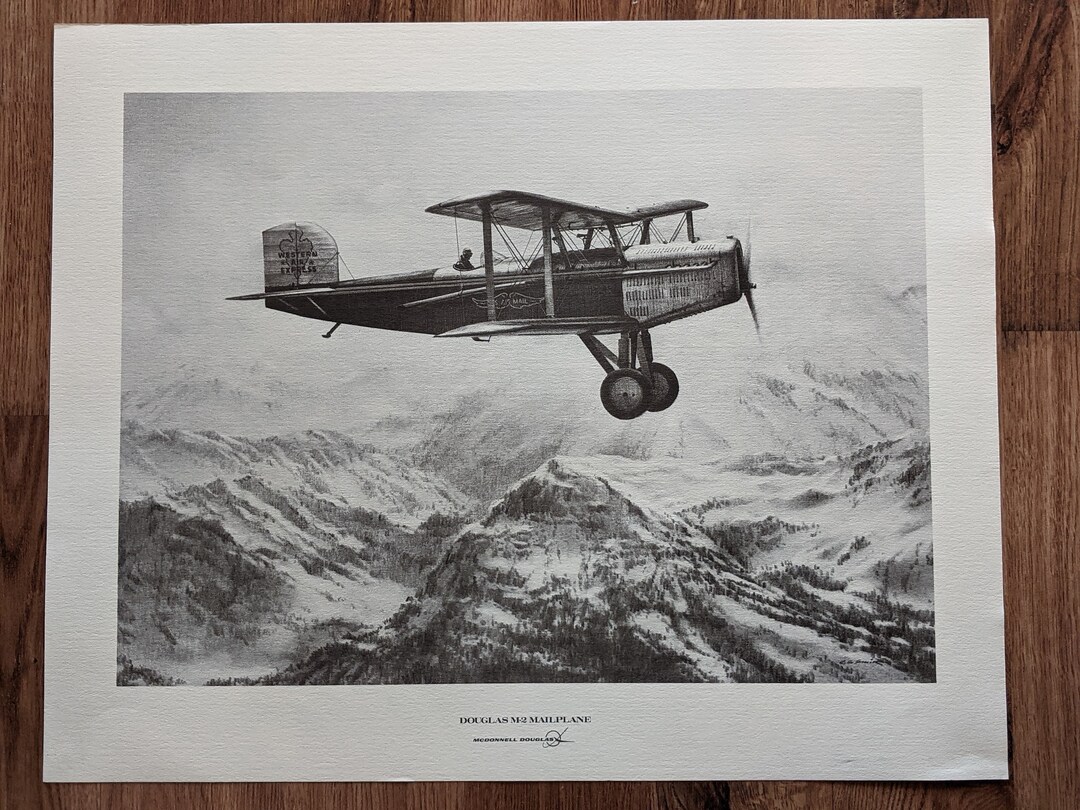 A Vintage Mcdonnell Douglas M-2 Mailplane Poster - Etsy