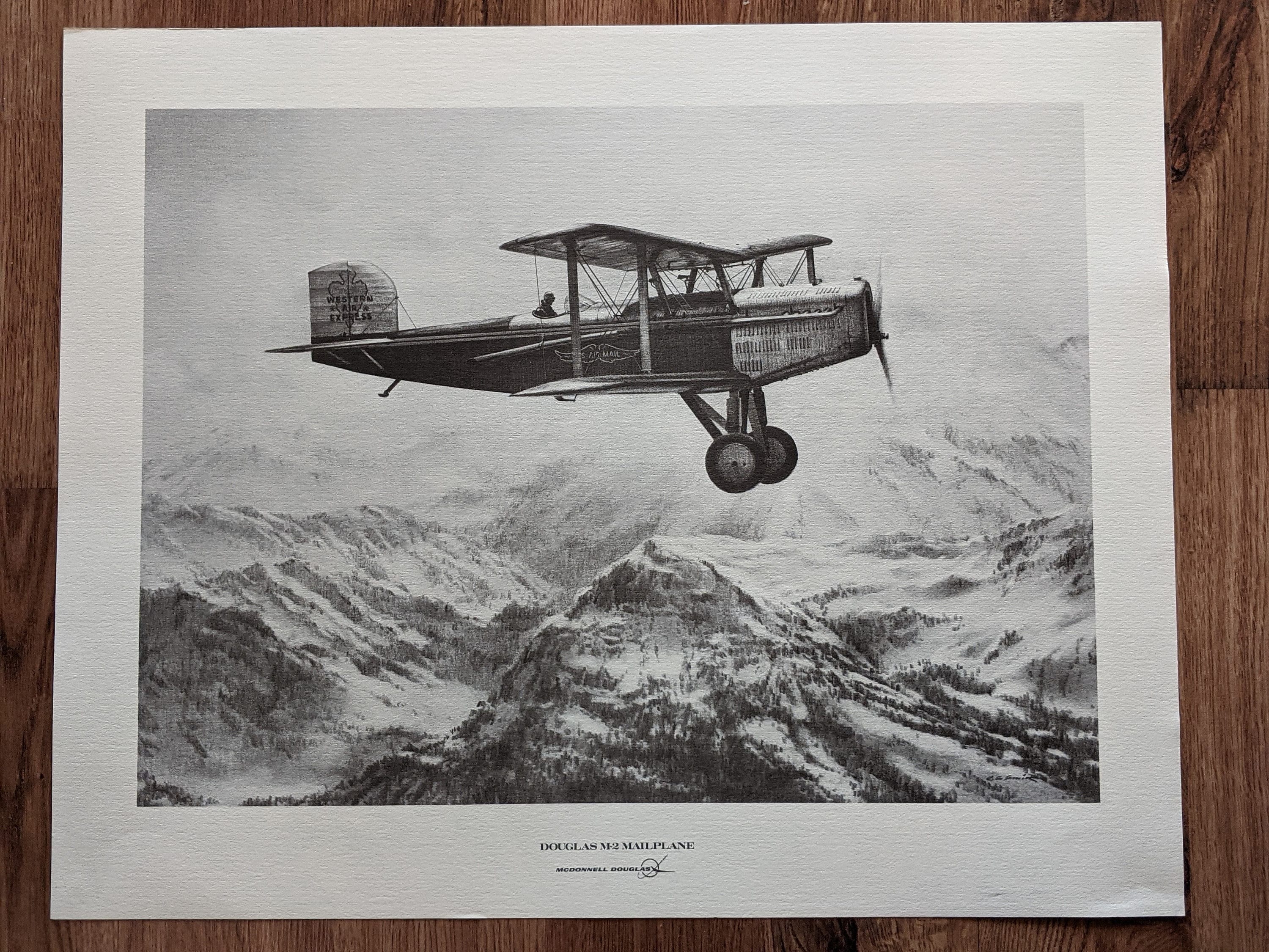 A Vintage Mcdonnell Douglas M-2 Mailplane Poster - Etsy