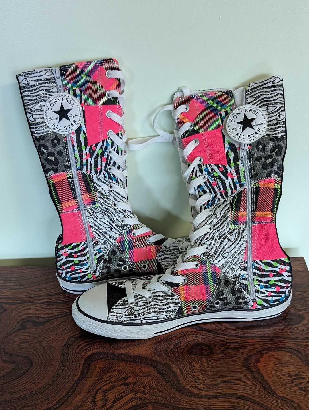 RARE Converse Patchwork Calf/knee High Jr Size 6: Equal to Women's Size ...