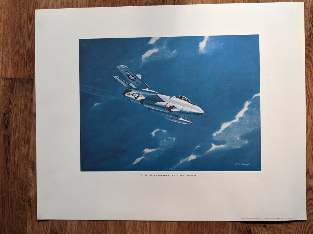 Original Douglas Aircraft Poster Navy F3D Skynight From 1962 - Etsy