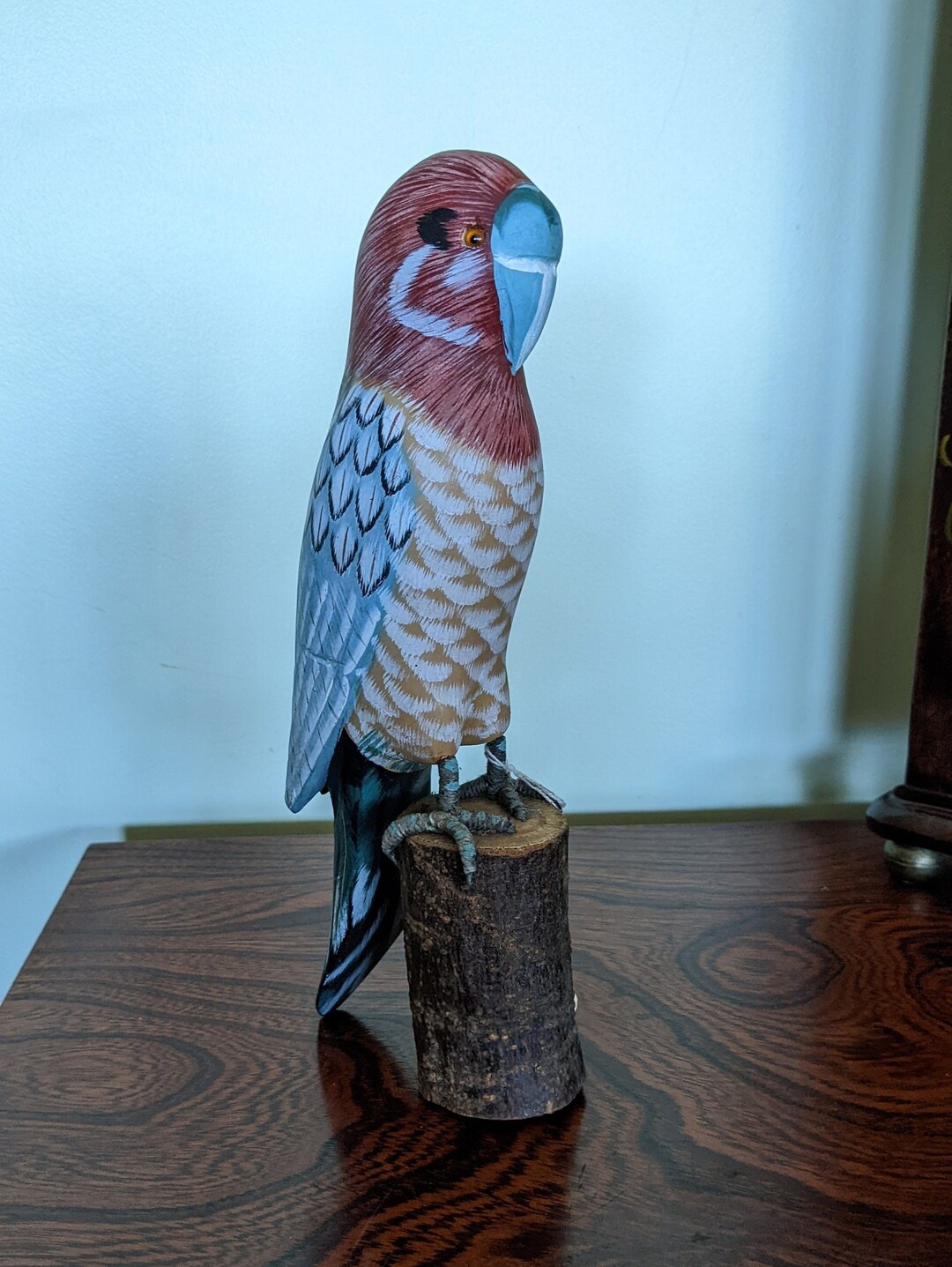 A Wood Carved and Hand Painted Parrot - Etsy