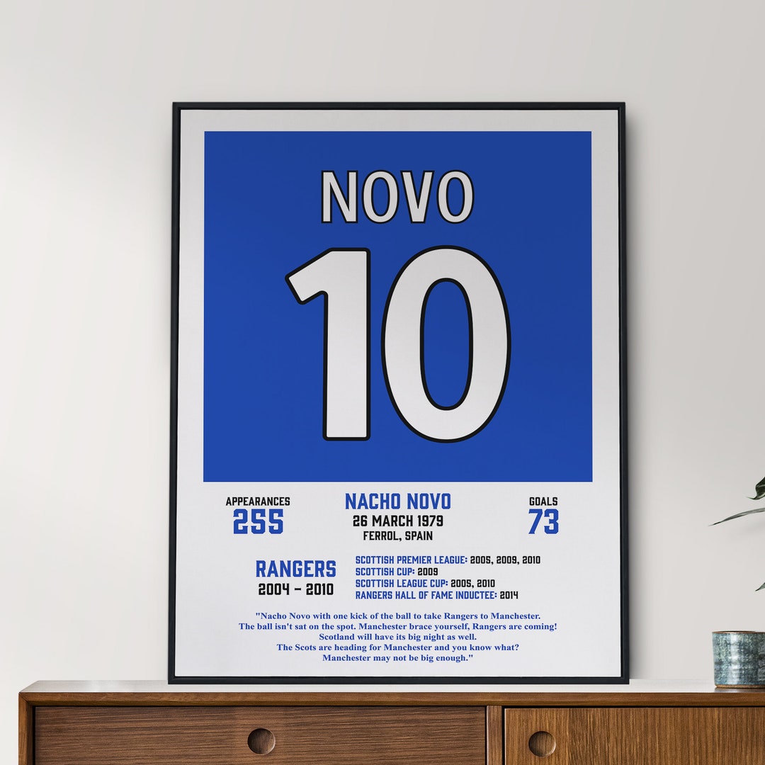 Nacho Novo Rangers Football Shirt With Stats Print - Etsy