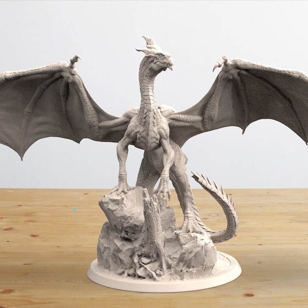 Young White Dragon Miniature - Etsy