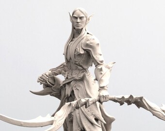 Elf Warrior With Sword Idle Pose 3D Printed Miniature in - Etsy