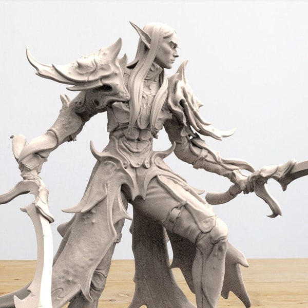 Dual Sword Elf Miniature - Etsy