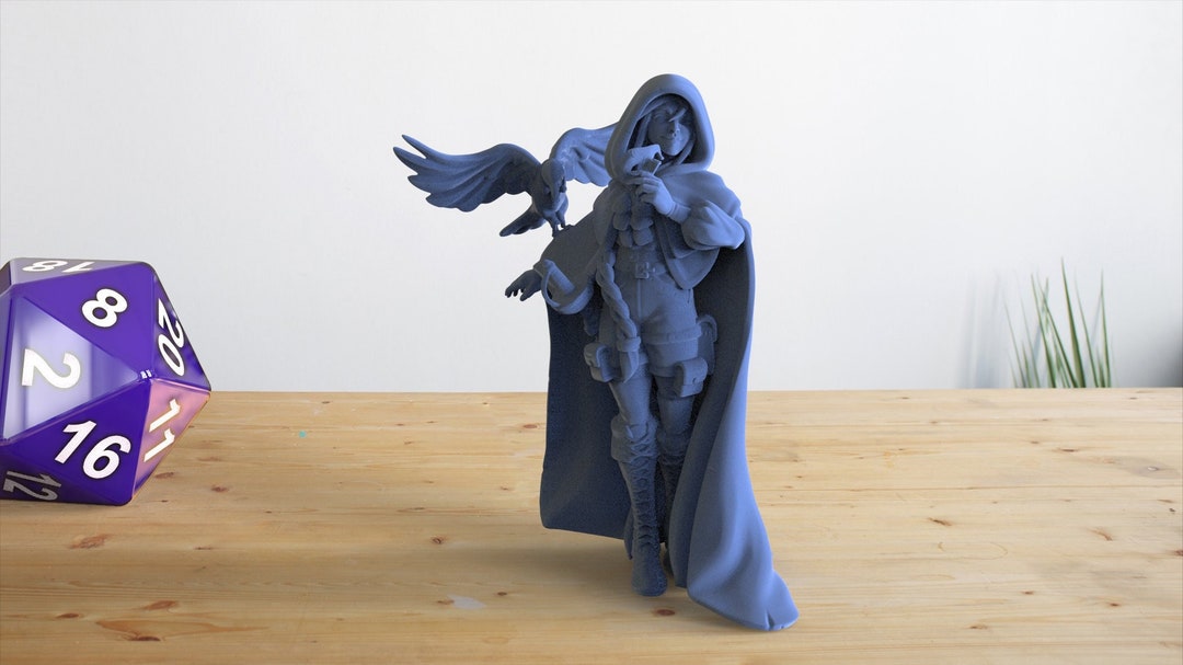 Changeling Spy - Female Human Rogue Miniature With Falcon for D&D ...